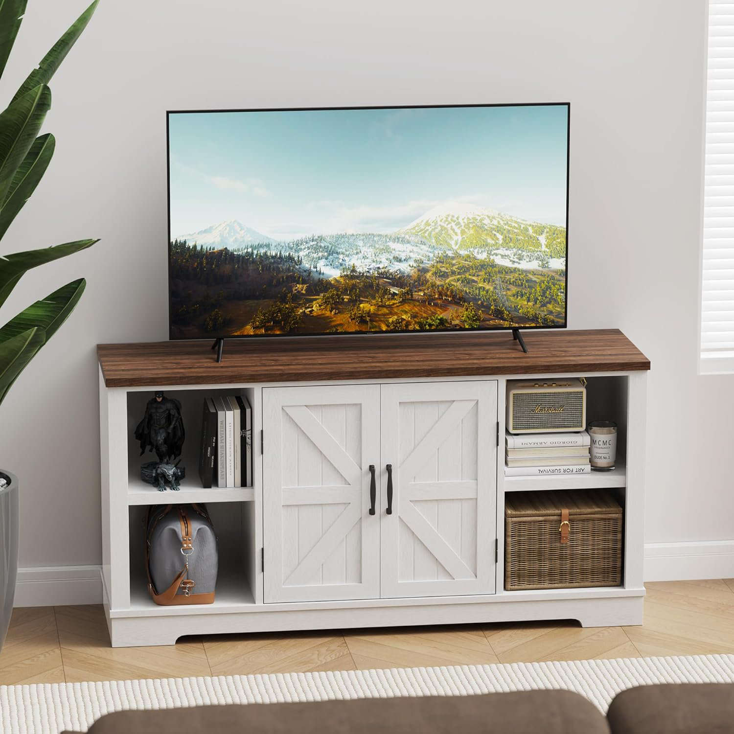 Ophelia & Co. Farmhouse Tv Stand For 65 Inch Tvs, Entertainment Center ...