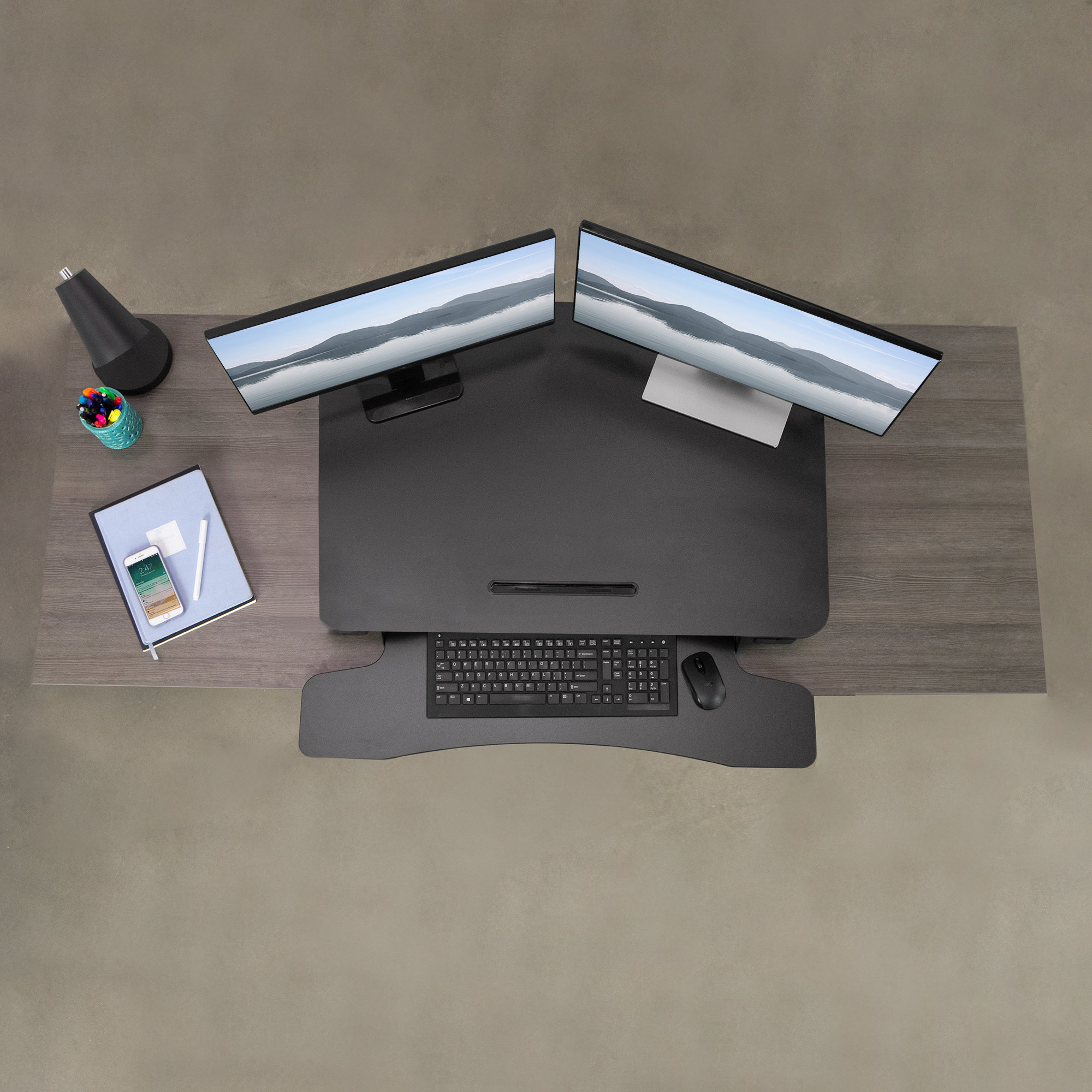 VIVO Deluxe Height Adjustable Standing Tabletop Desk Monitor Sit to ...