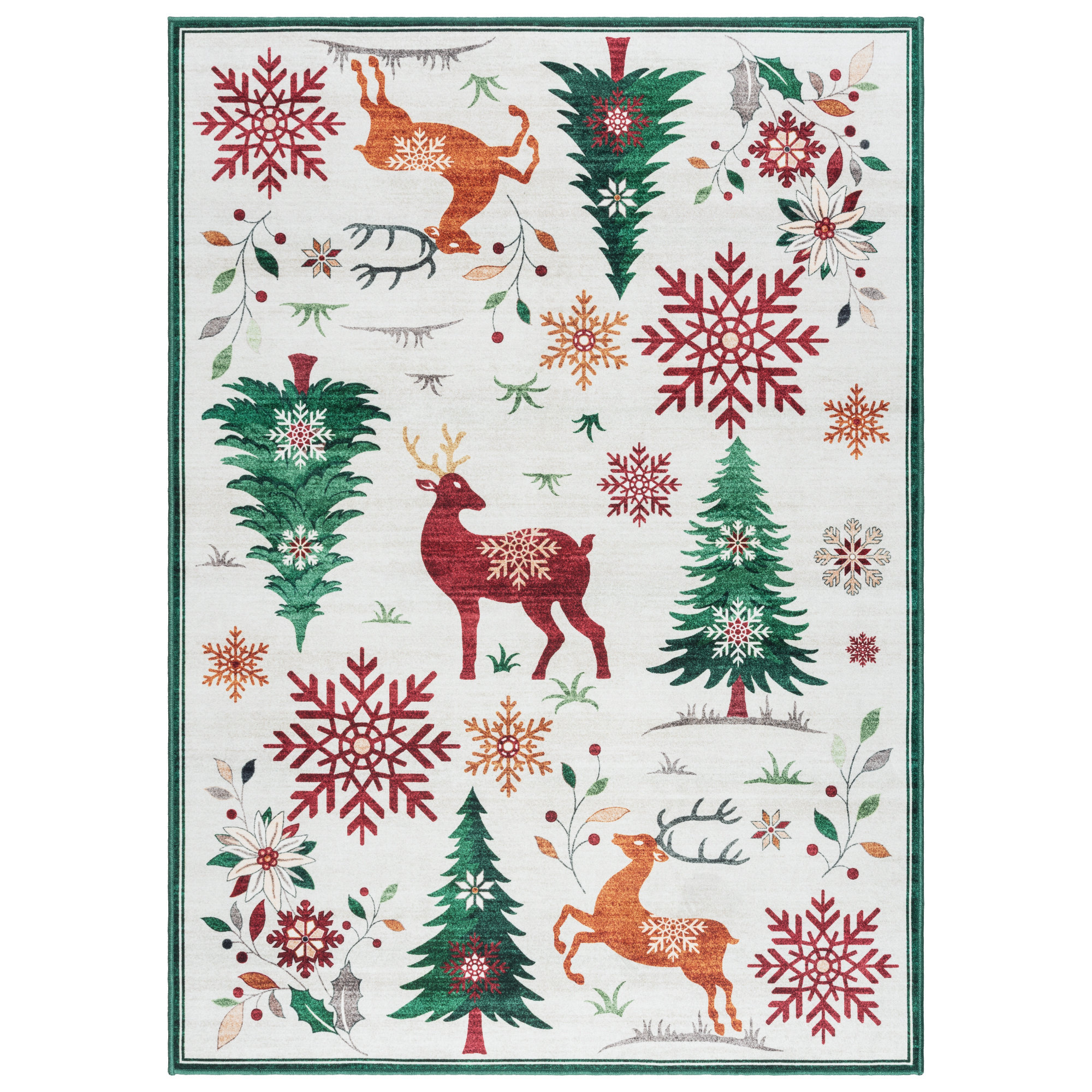 Gertmenian Crystal Print Rudolph Christmas Modern Reindeer Polyester ...