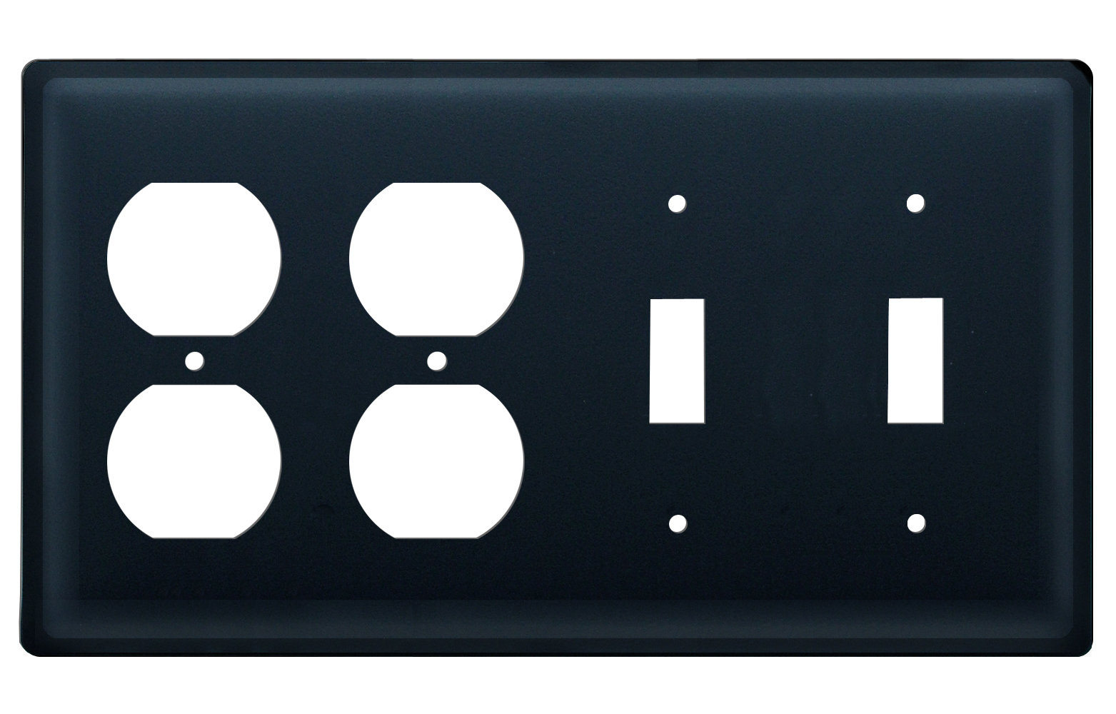 Village Wrought Iron Plain 4-Gang Duplex Outlet / Toggle Light Switch ...