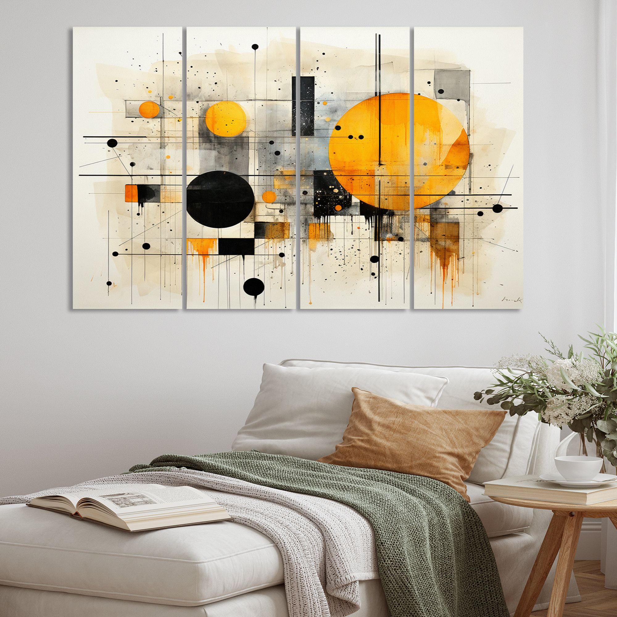 Design Art Geometric Abstraction III - Abstract Shapes Canvas Wall Art ...