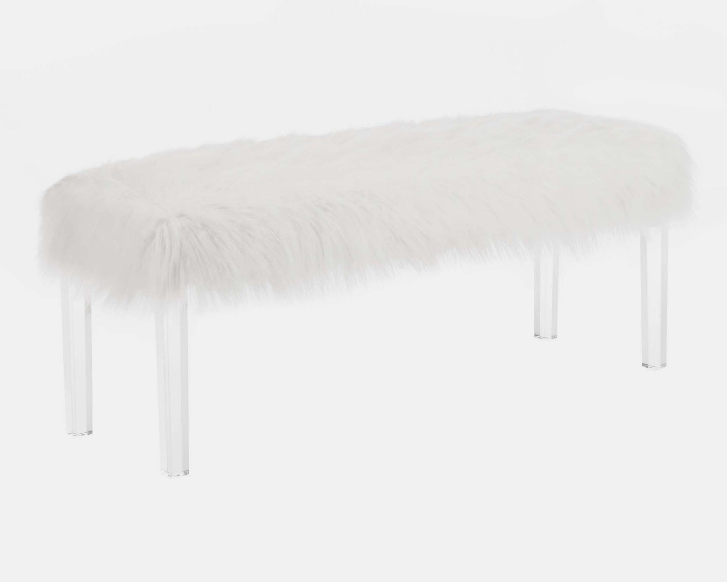 Mercer41 Faux Fur Bench with Acrylic Legs | Wayfair