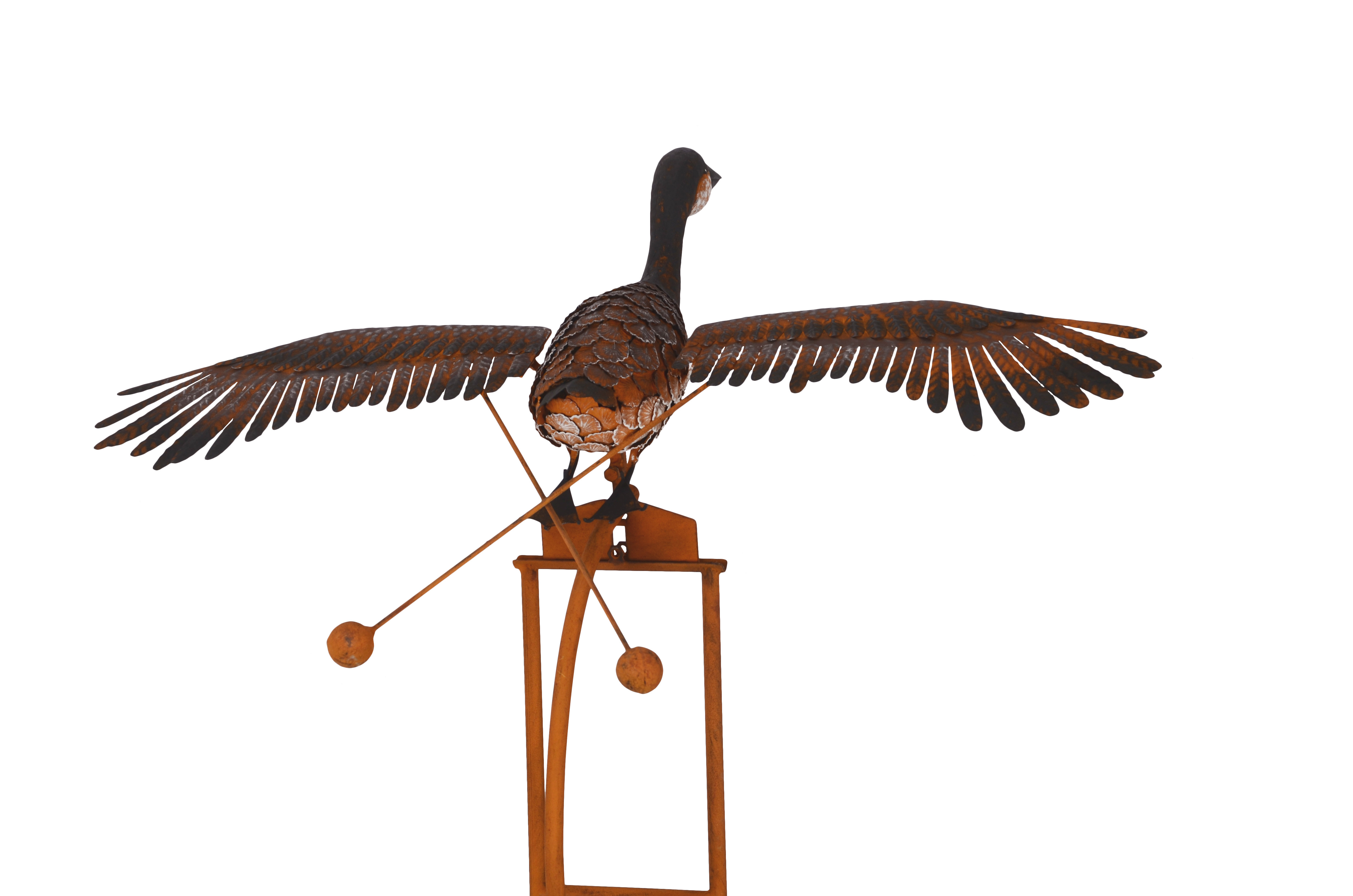 Arlmont & Co. Kressler Large Rustic Metal Goose Rocking Balancer Garden ...