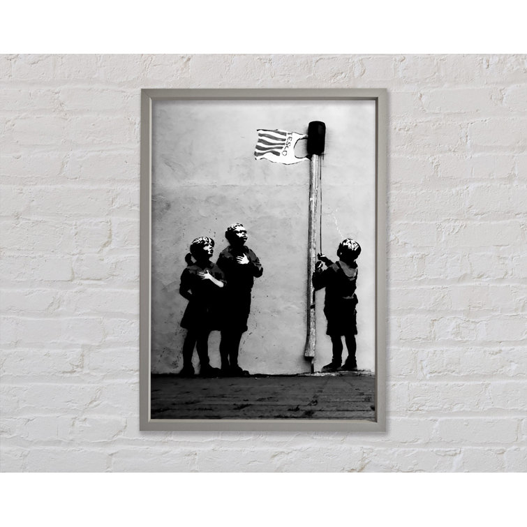 Bright Star Homage To The Tesco Flag B N W - Single Picture Frame Art ...