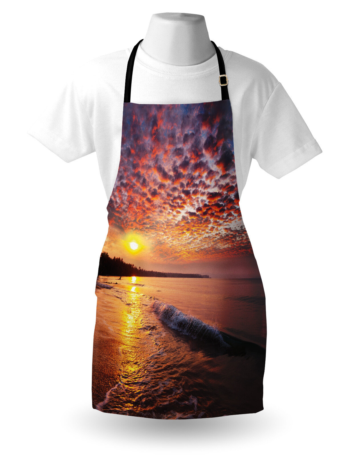 East Urban Home Landscape Apron Unisex, Dawn at Beach Seaside, Adult ...
