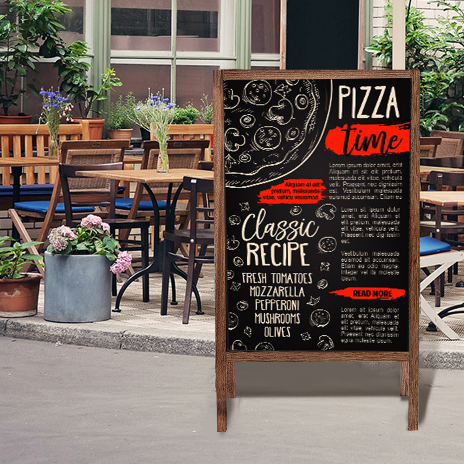 Grand Servico Extra Large Wooden 40" X 20" Chalkboard, A Frame ...