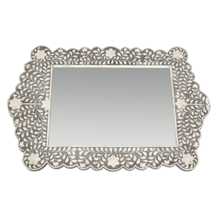 Sheherazade Home Bone Rectangle Wall Mirror | Wayfair