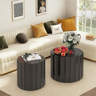 Ivy Bronx Kontxi 2 Round Coffee Tables with Vertical Lines Design | Wayfair