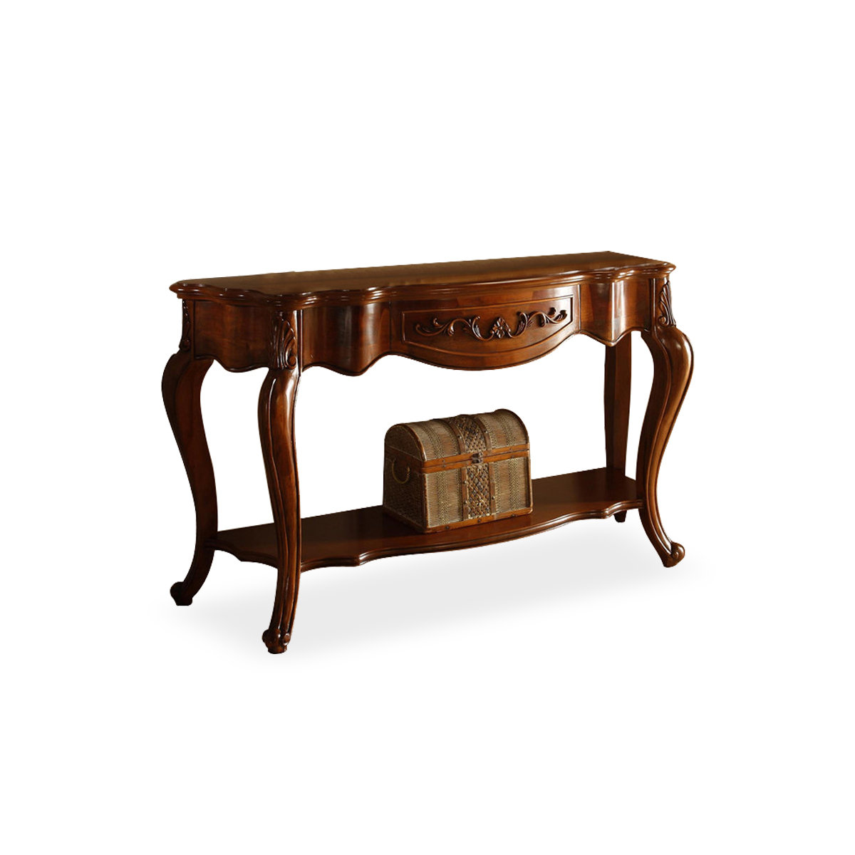 Rite Treasure Brown Half Moon Solid Wood Console Table | Wayfair
