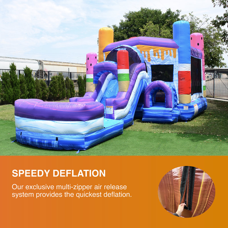 JumpOrange Ice Pops Bounce House Water Slide Combo with Splash Pool ...
