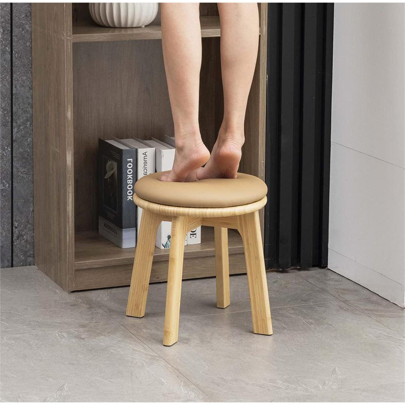 George Oliver Jorjia Unfinished Solid Wood Accent Stool | Wayfair
