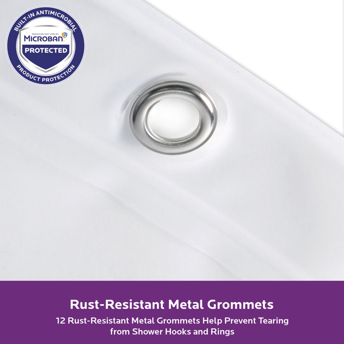 Wayfair Basics® Microban Protected PEVA Solid Color Single Shower ...