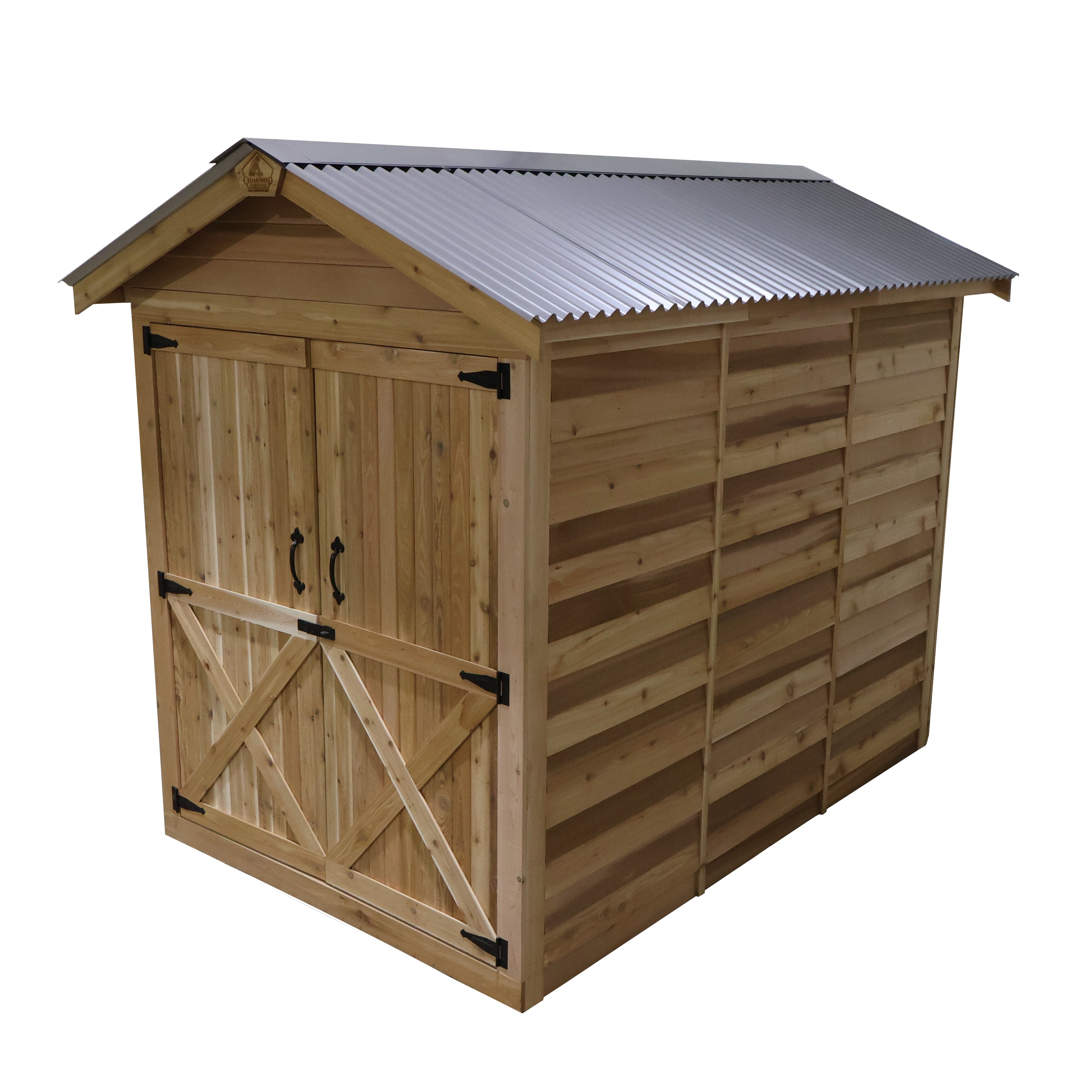 Cedarshed Industries Rancher 6Ft W X 9Ft D Western Red Cedar Metal Roof ...