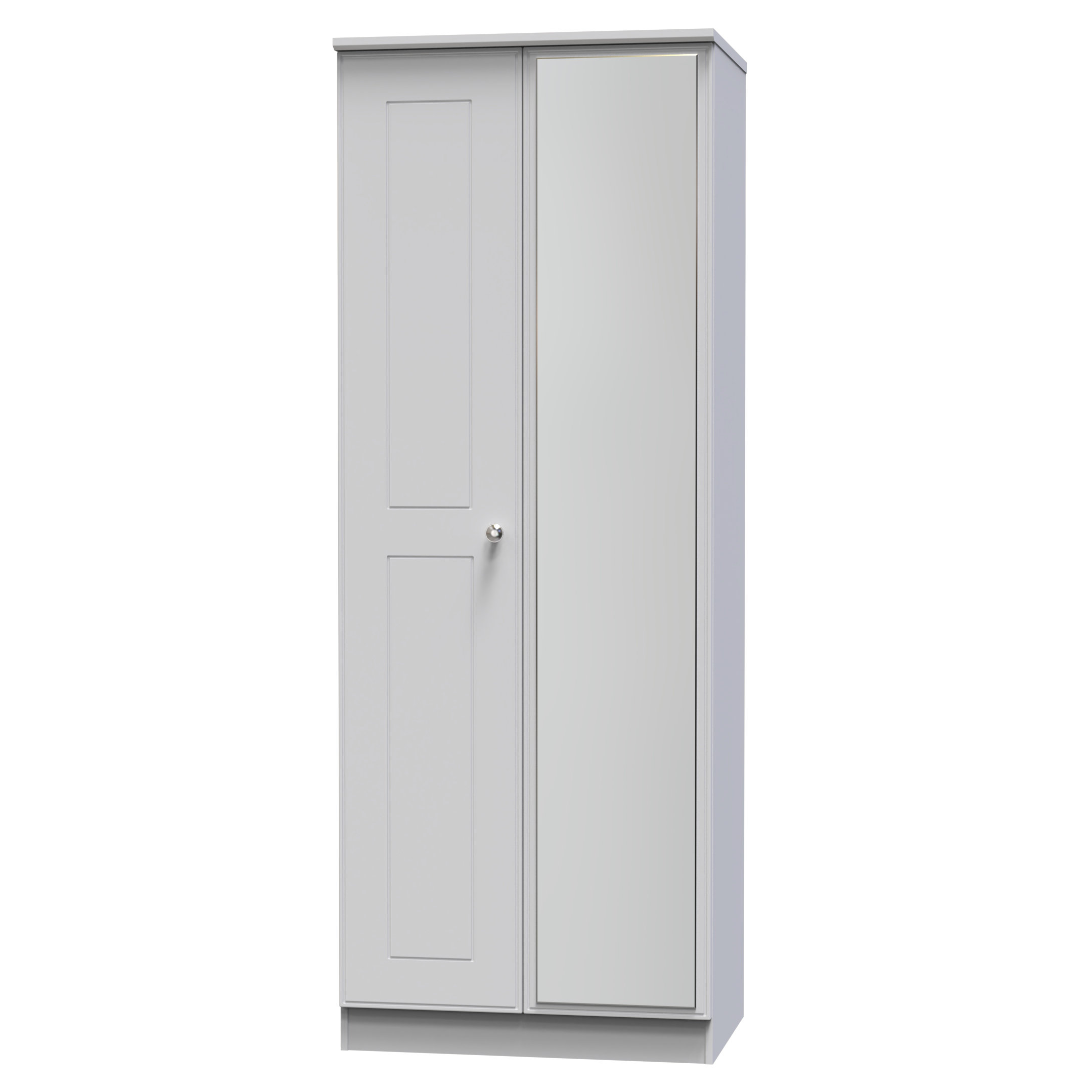 Lark Manor Conners Tall 2 Door Mirrored Robe in Grey Matt | Wayfair.ie