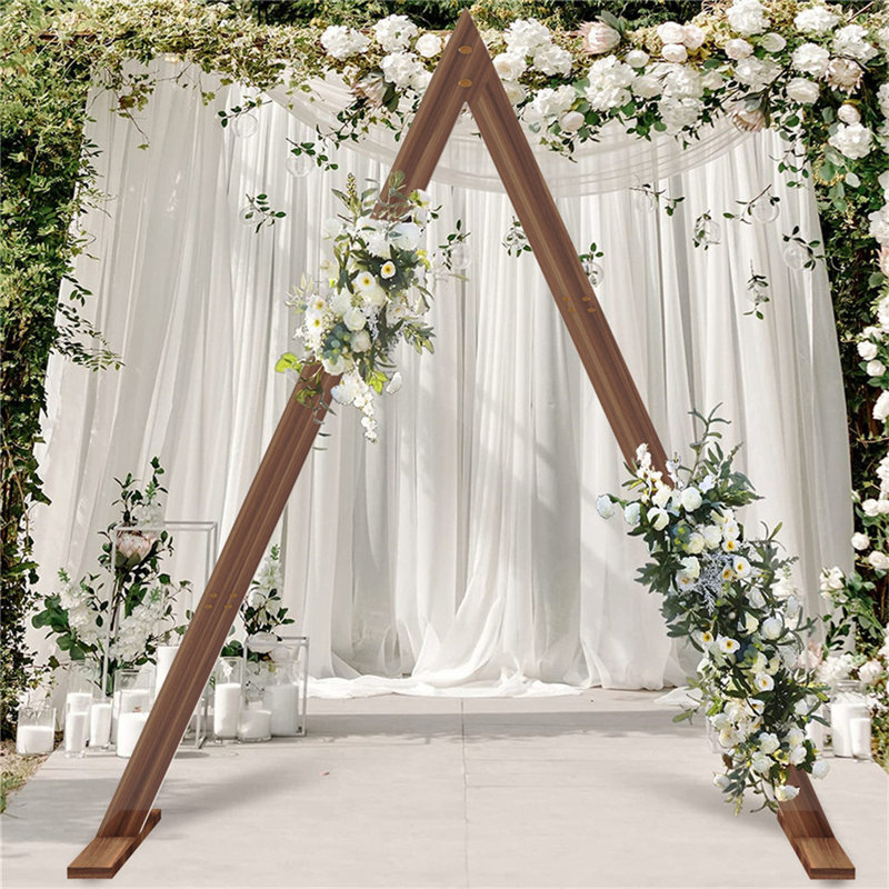 LUVODI Wooden Triangle Wedding Arch & Reviews | Wayfair