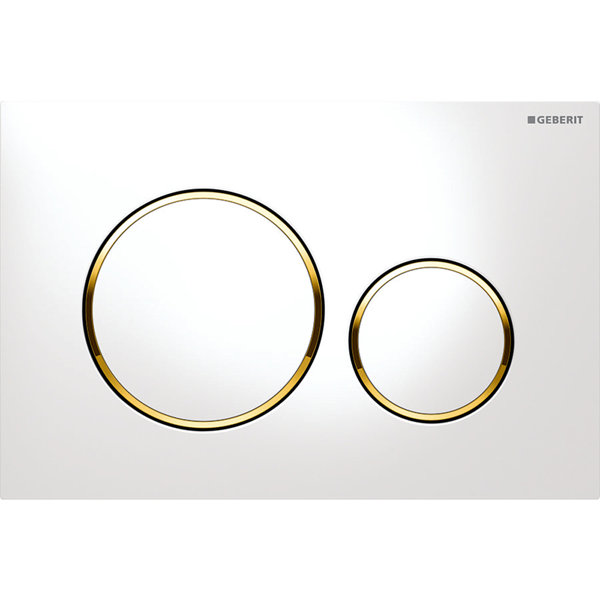 Geberit Sigma 20 White & Gold Flush Plate | Wayfair.co.uk