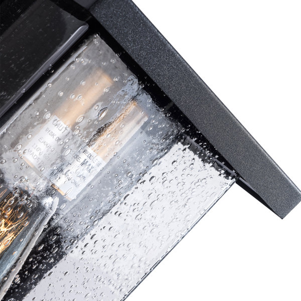 17 Stories Nykisha 11.2" H Seeded Glass Outdoor Flush Mount With Dusk ...