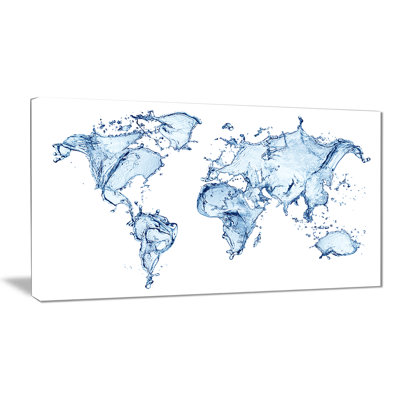 East Urban Home " World Map Water Splash " on & Reviews | Wayfair