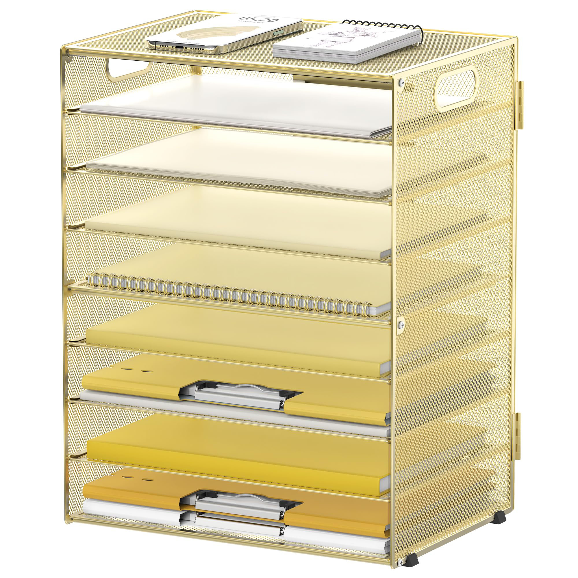 Inbox Zero 9-Tier Metal Mesh Desktop Organizer With Handles - Sturdy ...