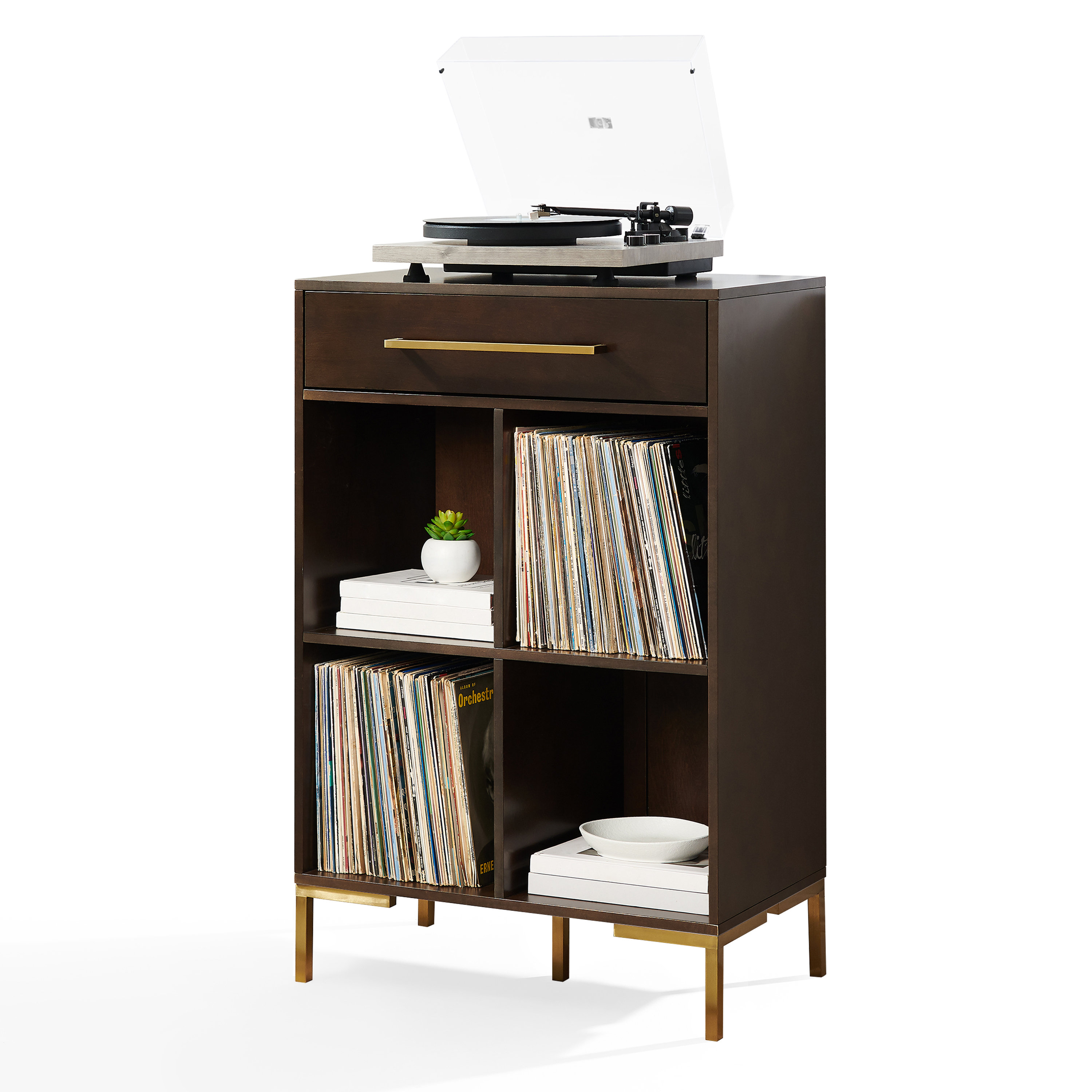 Mercer41 Brimbell Juno Record Storage Cube Bookcase Black & Reviews ...
