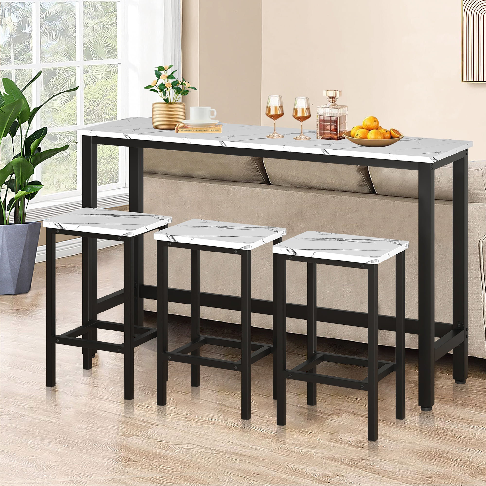 Wrought Studio 17 Storeys 3-Person Modern Dining Set: Extra-Long ...