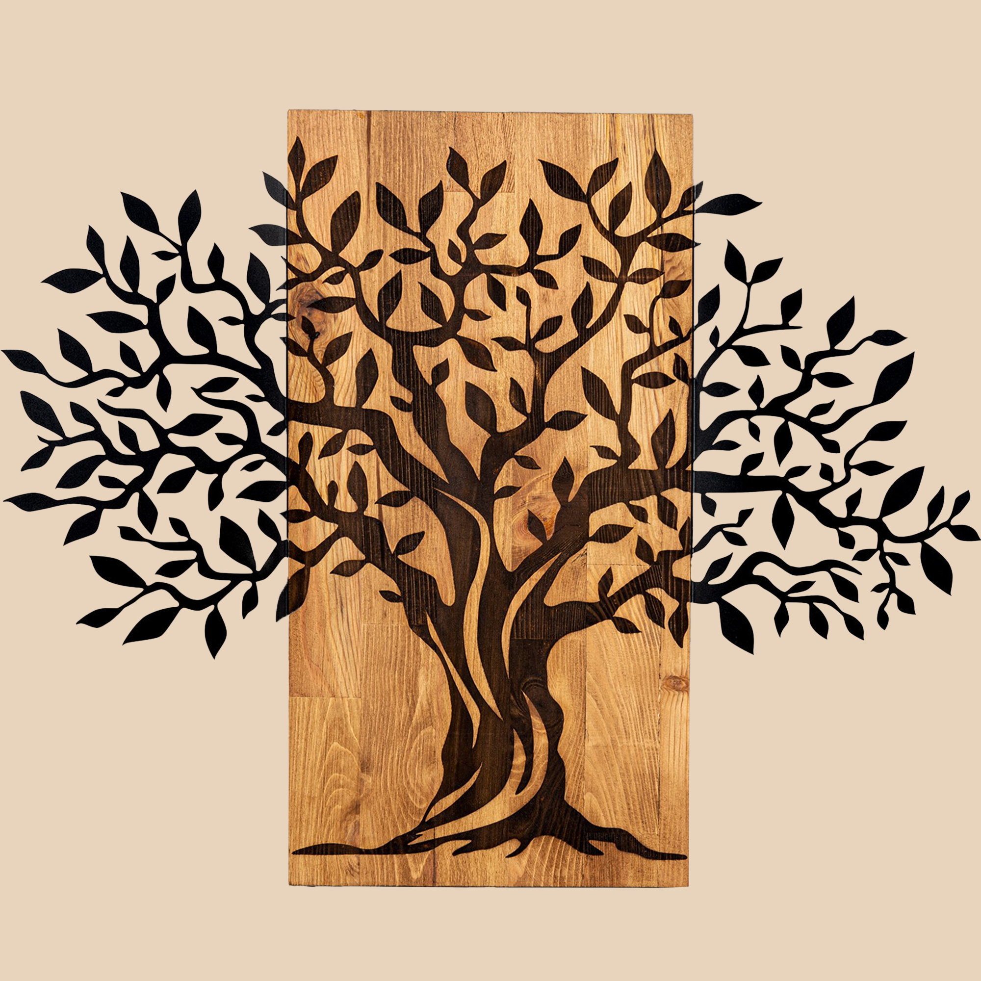 Lark Manor™ Wooden & Metal Decorative Tree Wall Decor - Wayfair Canada