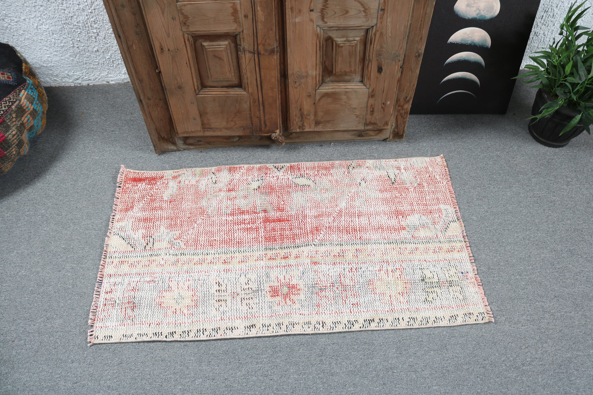 Astoria Grand Handwoven Vintage Turkish Door Mat in Red and Cream ...