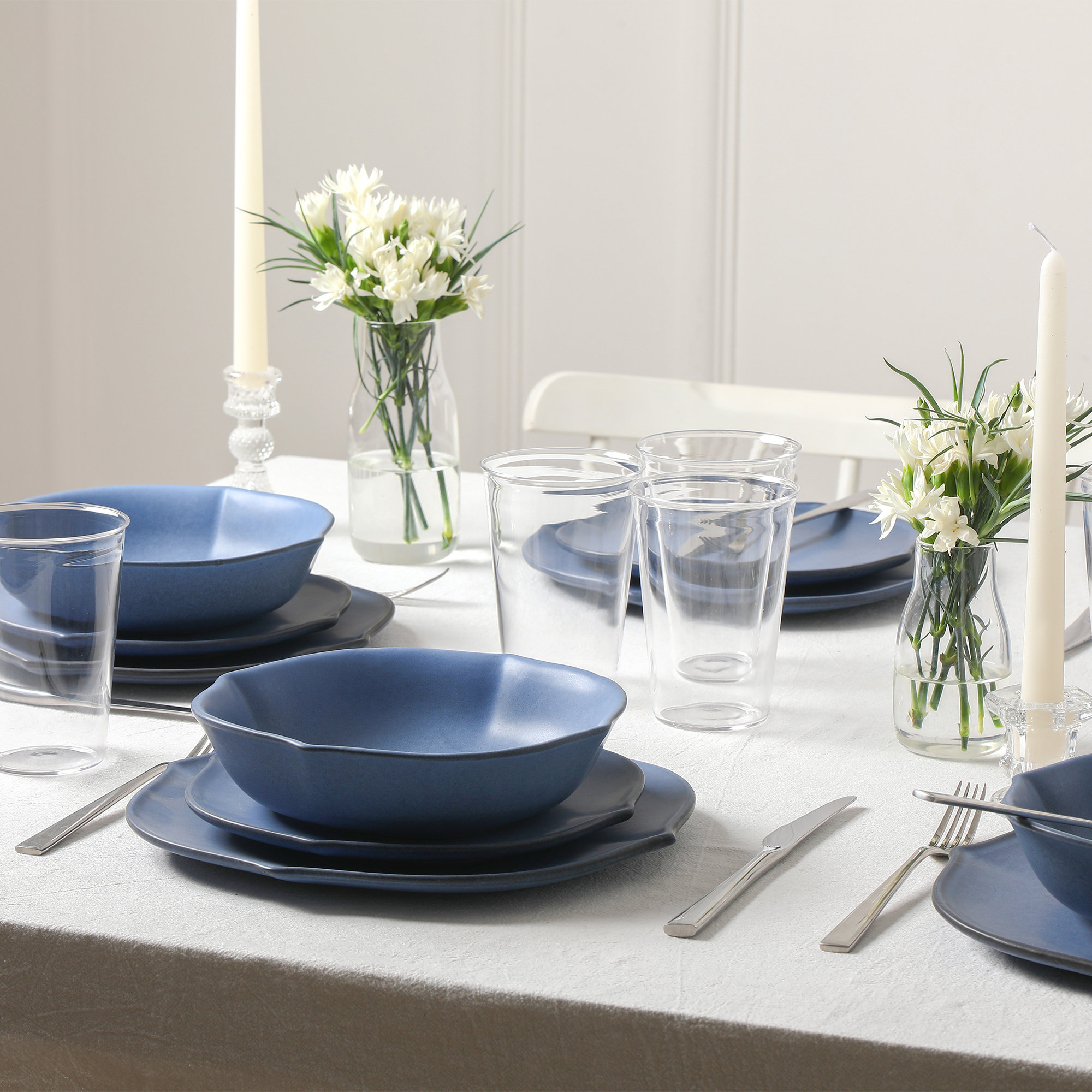 Stone Lain Baskerville 16-Piece Dinnerware Set Stoneware, Borosilicate ...