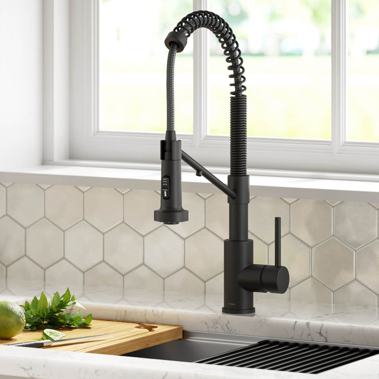 KRAUS Bolden 2-in-1 Commercial Style Pull-Down Single Handle Water ...