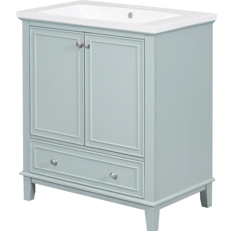 Home Decor 30.09'' Single Bathroom Vanity with Ceramic Sink Top 30 Inch ...