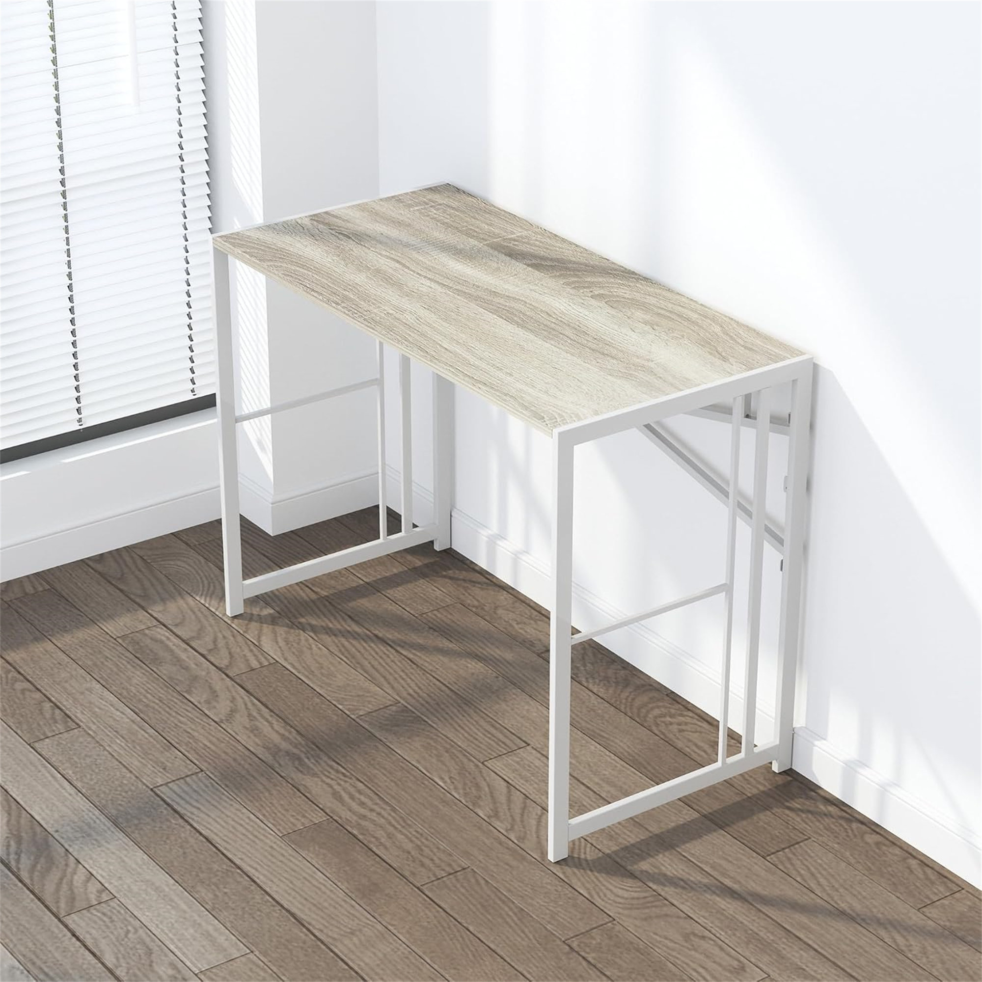 EXEBIL 40 Inch Folding Table, No Assembly Required, Home Office Desk ...