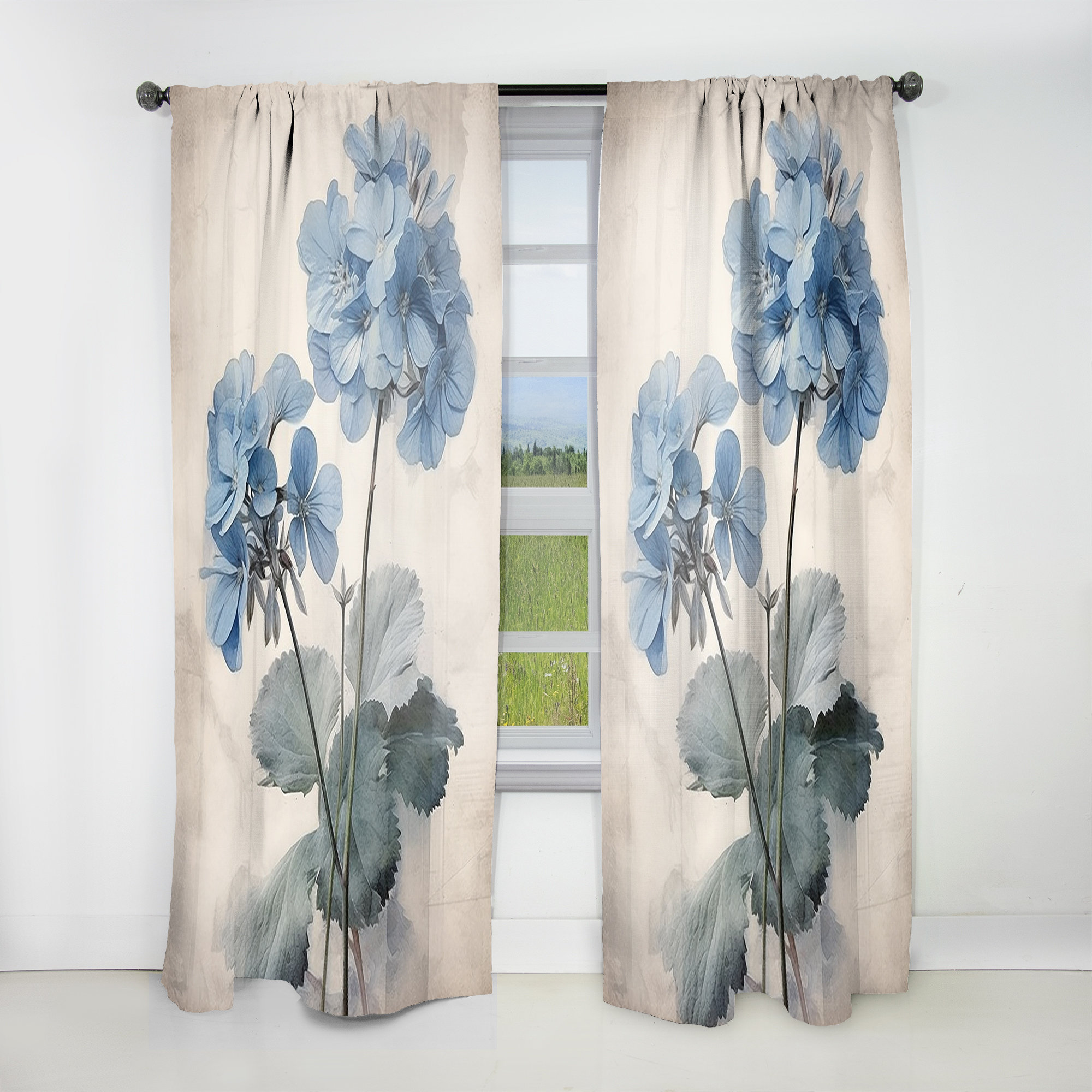 Design Art Blue And White Geranium Minimal Expression - Geraniums ...