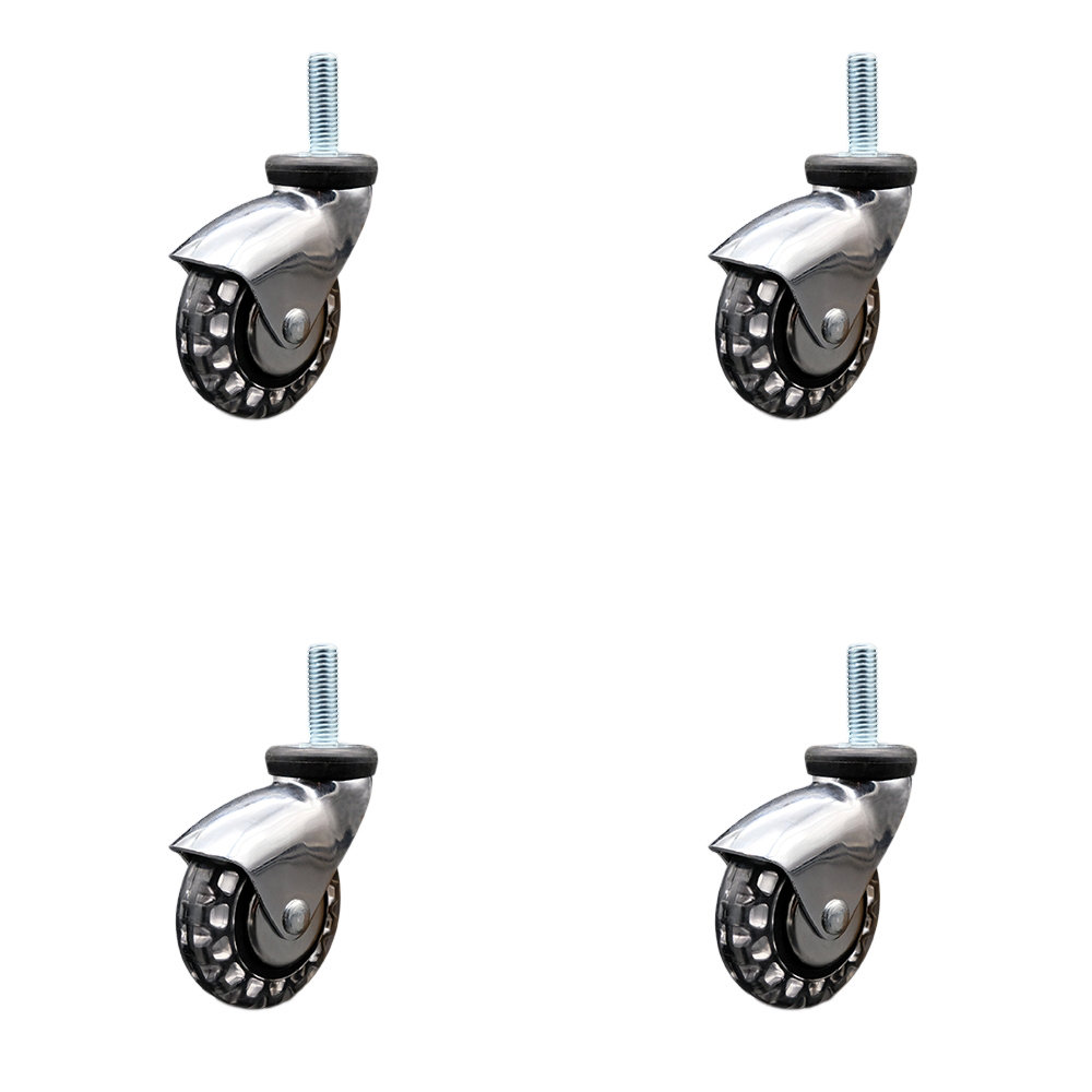 Service Caster 3 Inch Bright Chrome Hooded Polyurethane 5/16 Inch ...