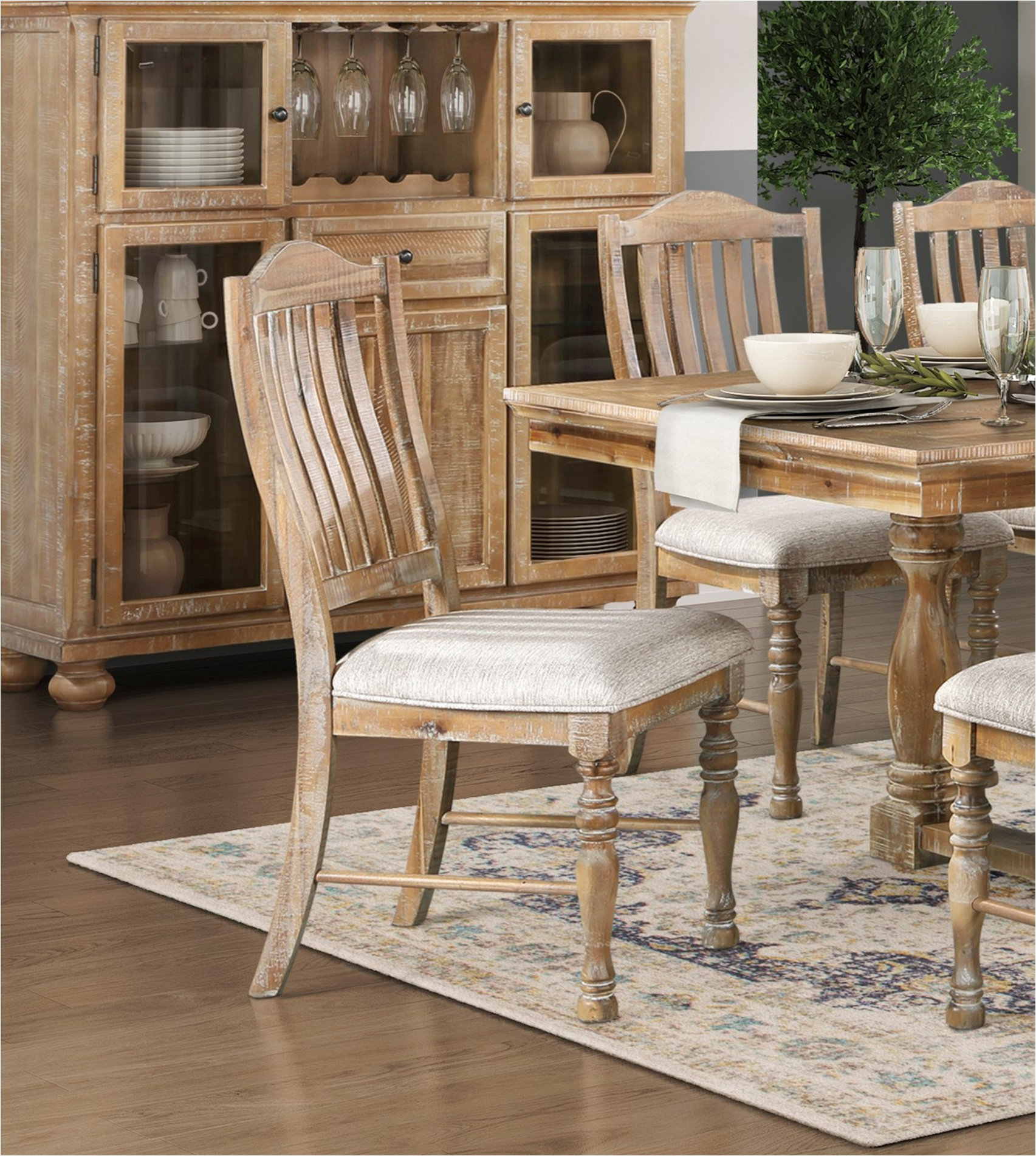 Rosalind Wheeler Traditional Farmhouse Style Chairs Set Of 2, Wheat ...