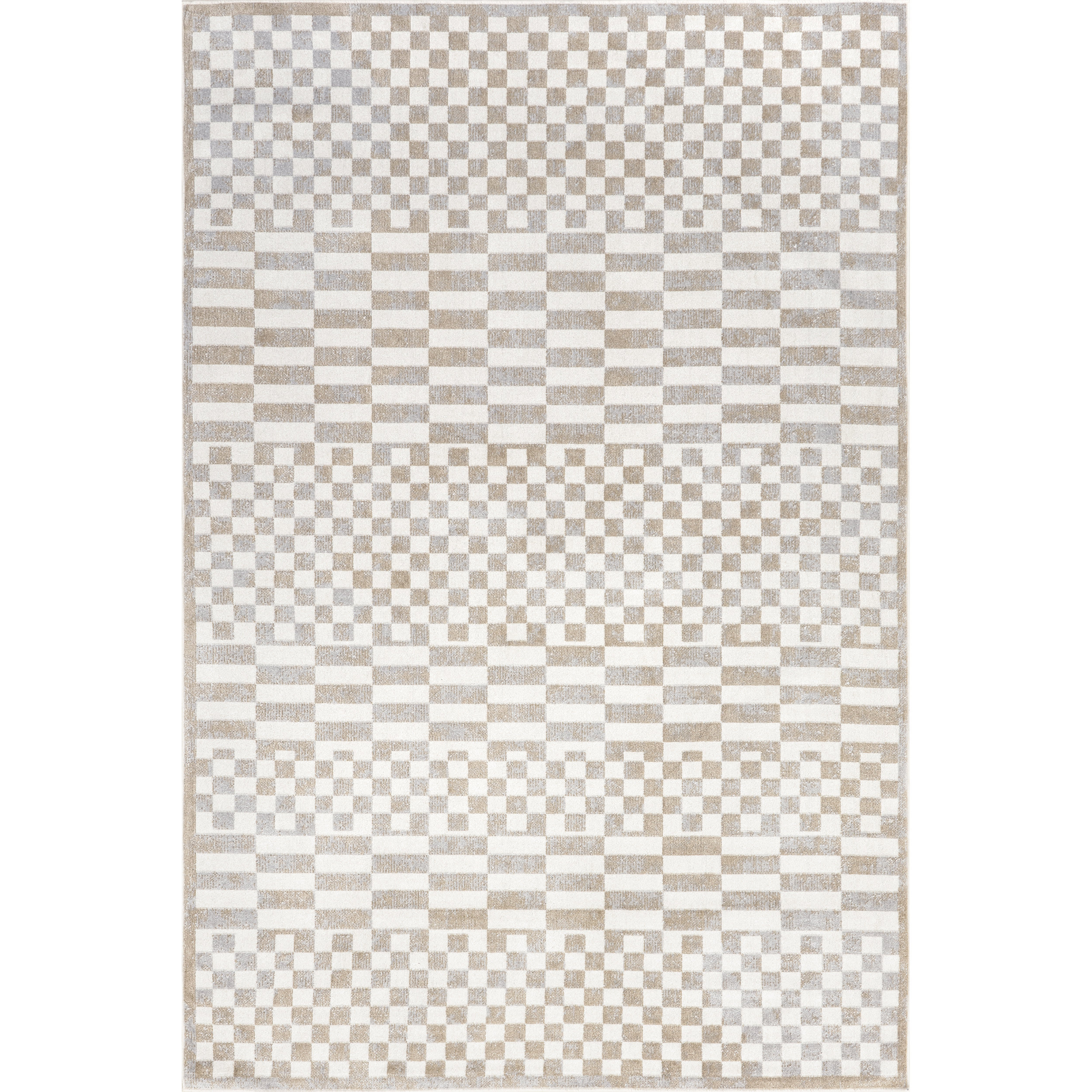 Latitude Run® Nikita Checkered Machine Washable Area Rug for Living ...