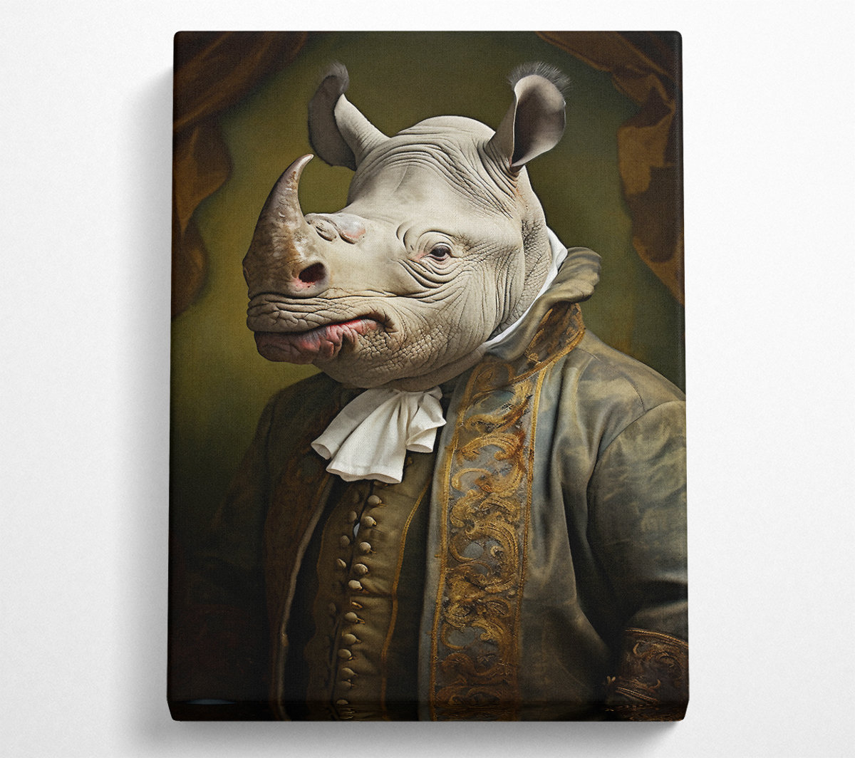 Happy Larry Rhino Renaissance Canvas Art Print | Wayfair.co.uk