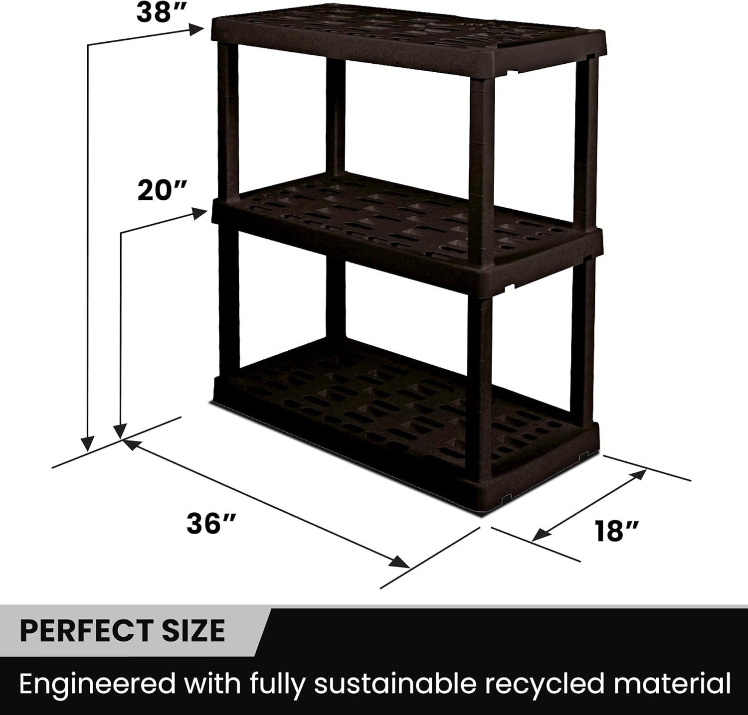 Rebrilliant Heavy Duty 3-Tier Interlocking Shelving Unit For Garage ...