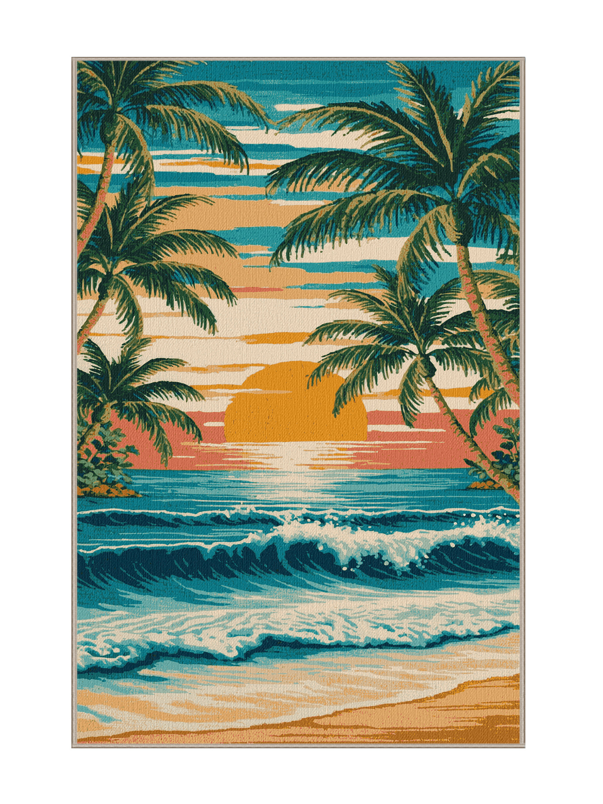 Bayou Breeze Washable Beach Scenes Hawaiian Area Rug | Wayfair