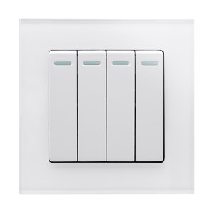 Retrotouch Crystal PG 4 Gang Rocker Light Switch White | Wayfair.co.uk