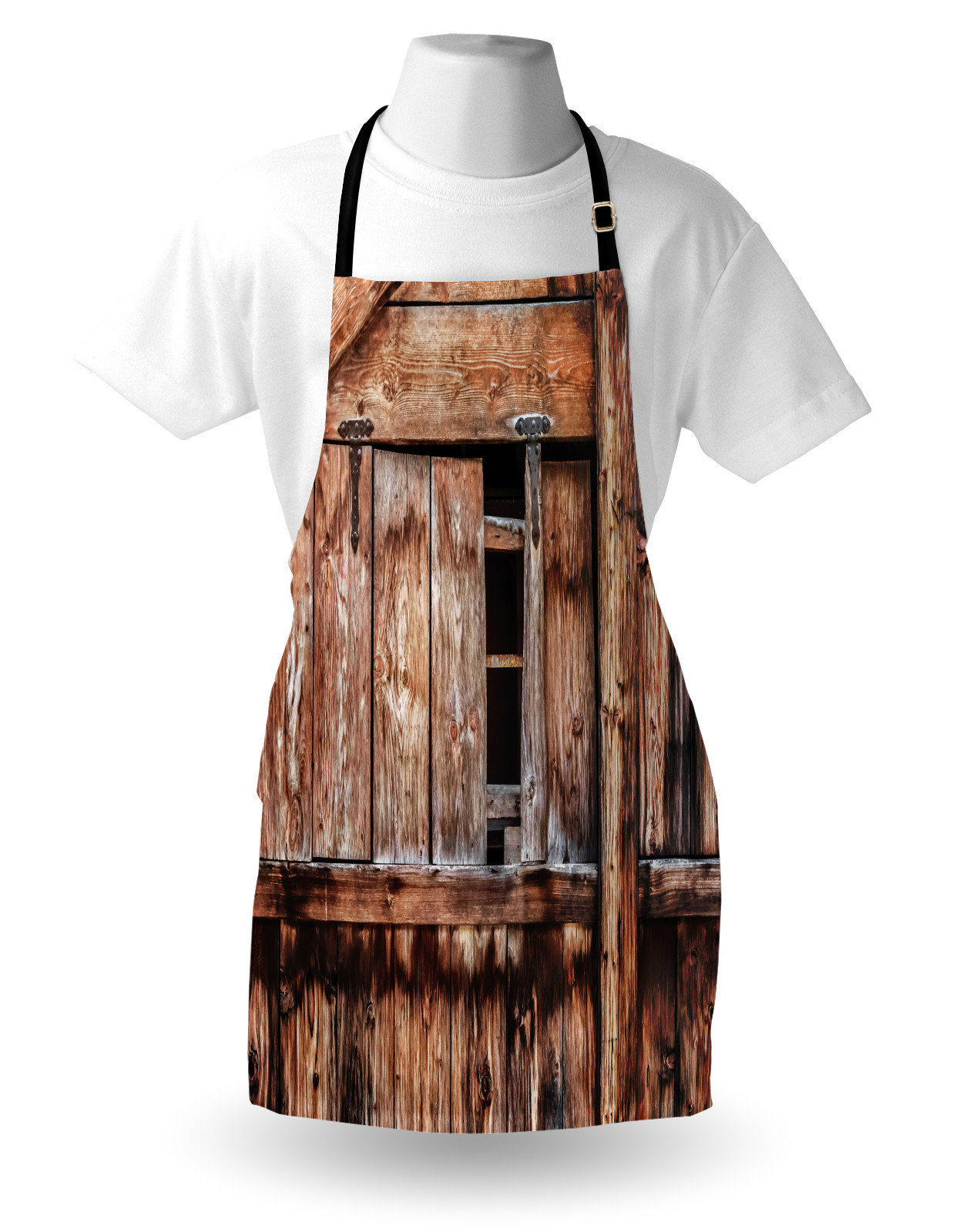 East Urban Home Rustic Apron Unisex, Oak Abandoned Barn Door, Adult ...