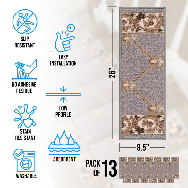 Diagona Designs Slip-Resistant, Non-Adhesive, Durable, Stain-Resistant ...