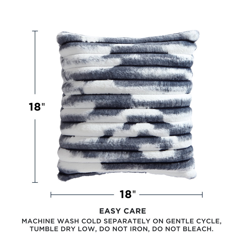 French Connection Ribbed Faux Fur Throw Pillow | Wayfair