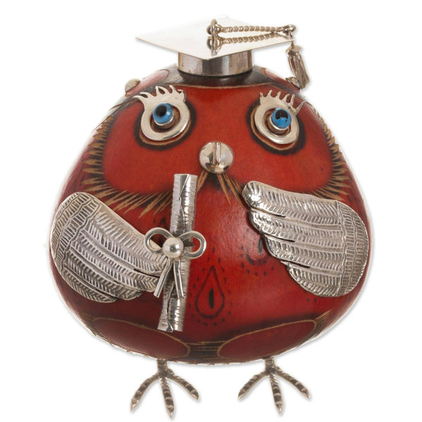 Novica Pride Of Graduation Sterling Silver And Gourd Figurine | Perigold