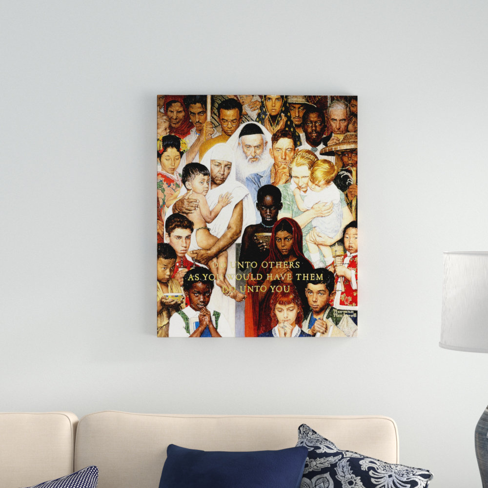 Vault W Artwork Golden Rule by Norman Rockwell - Wrapped Canvas Graphic ...