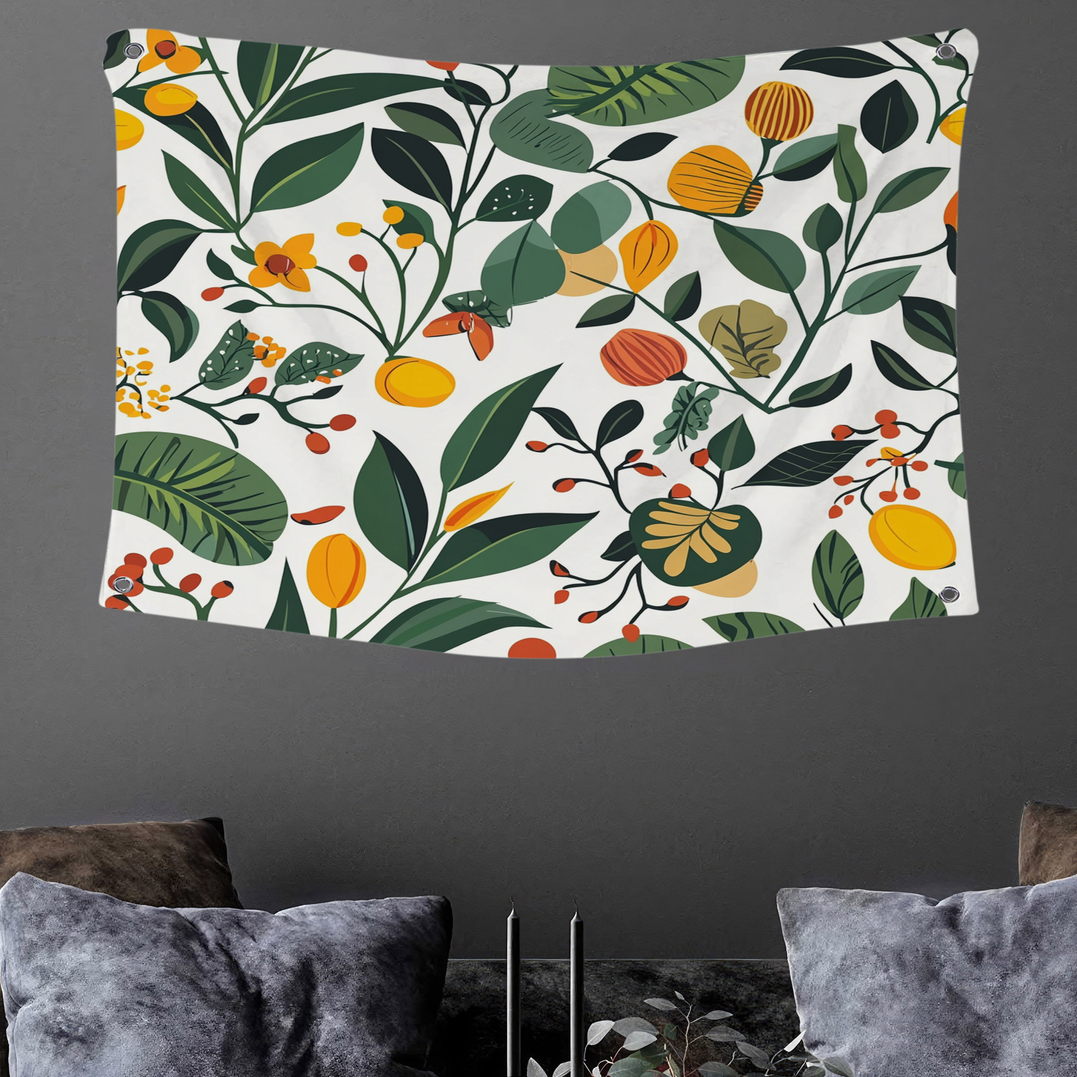 East Urban Home Botanical Garden Wall Tapestry - Floral Wall Decor ...