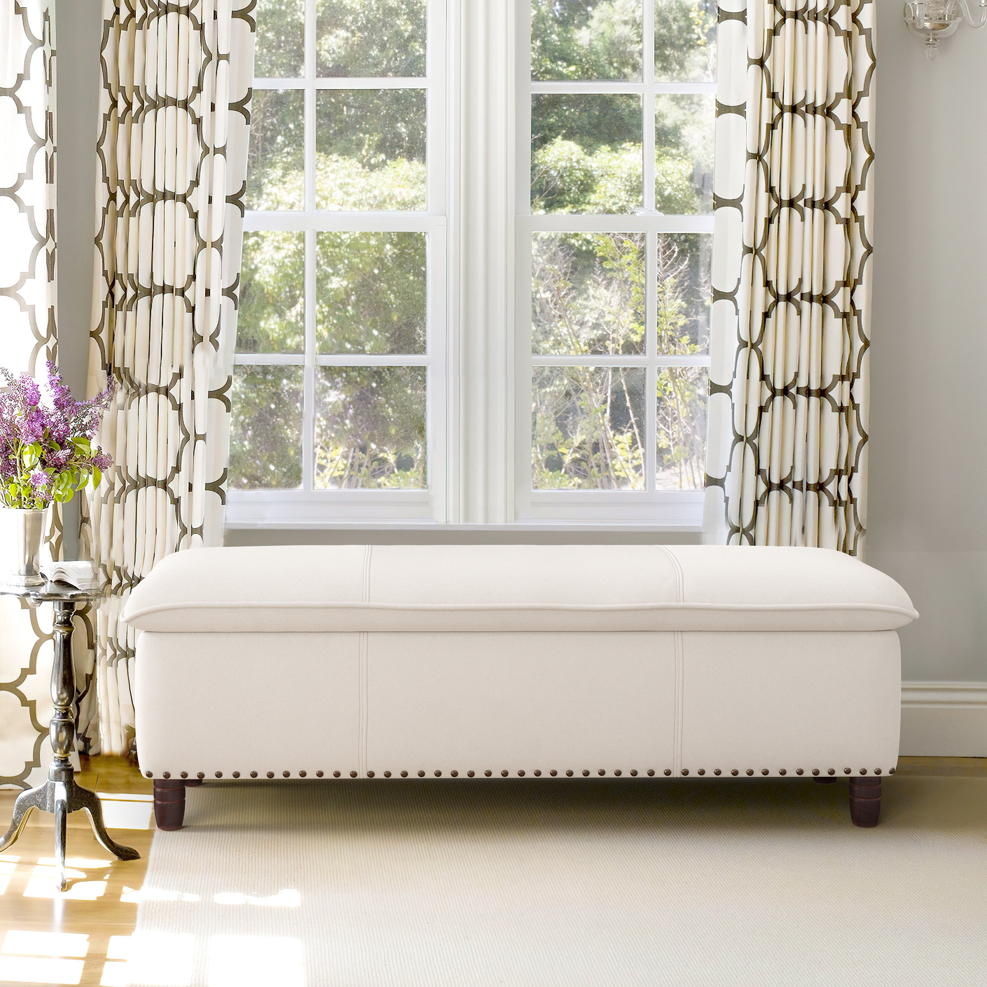 Wade Logan Breeanna Foldable Upholstered Storage Bench & Reviews | Wayfair