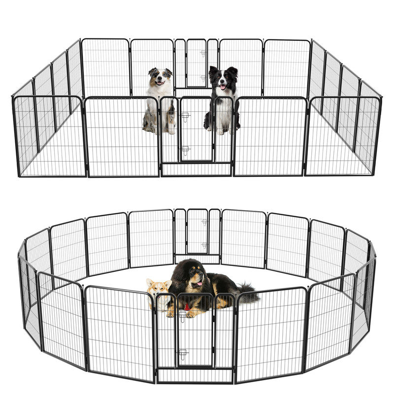 Homy Grigio Heavy Duty Adjustable Metal Dog Pen Playpen Portable ...