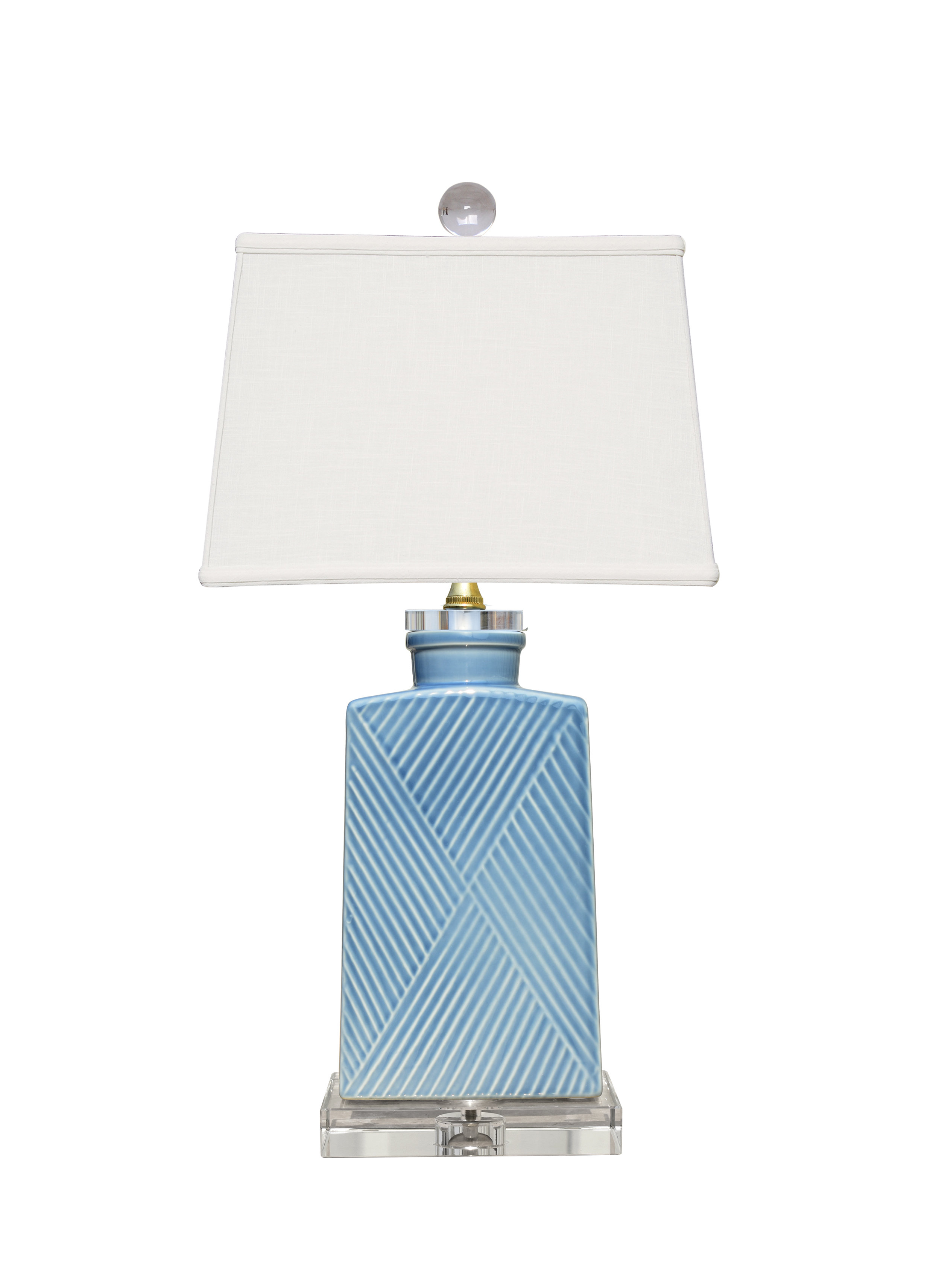 Everly Quinn PORCELAIN ROMANCE BLUE ZIGZAG LAMP | Wayfair