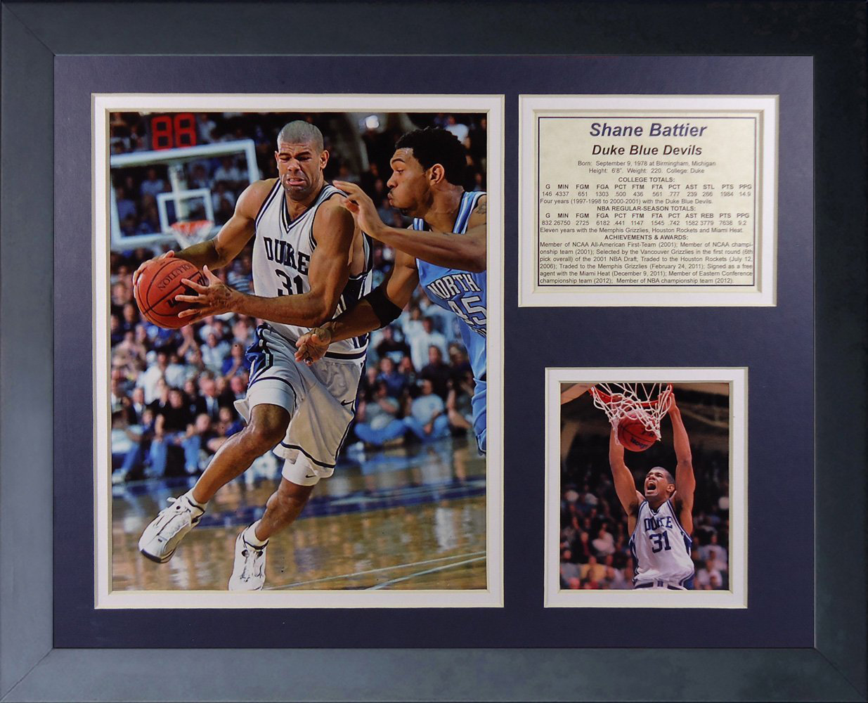 Legends Never Die 'Shane Battier - Duke' Framed Memorabilia | Wayfair