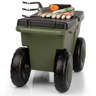 Pure Garden Rolling Garden Cart with Seat - Plastic Storage with Bench ...
